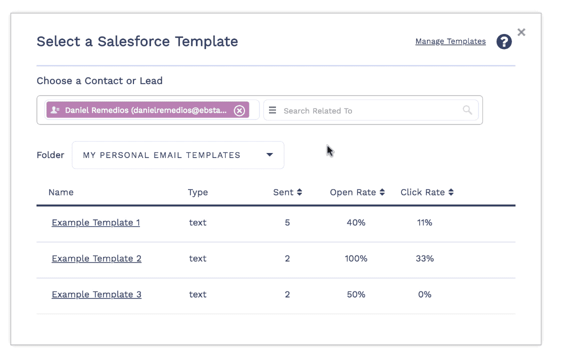 How To Access Salesforce Templates In Gmail Ebsta Knowledge Base