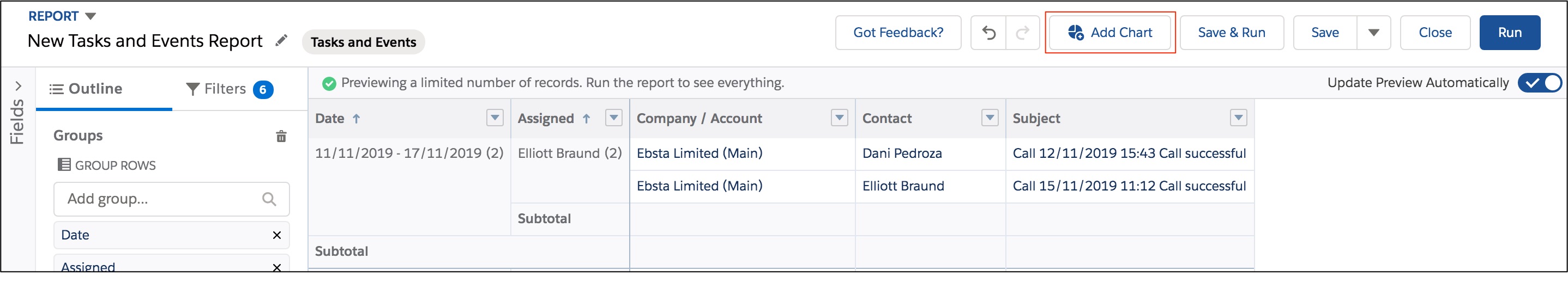 Create a User Call Activity Report in Salesforce – Ebsta Knowledge Base